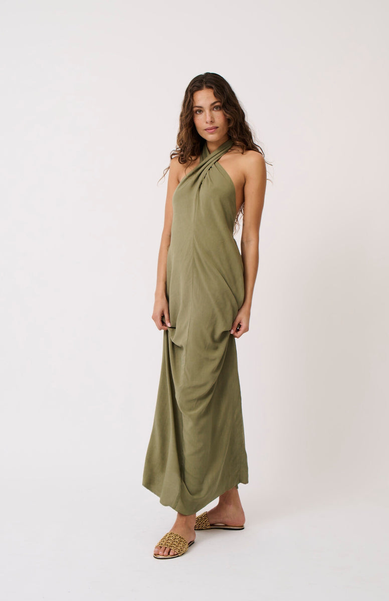 SABRINA HALTER DRESS || PALM – Free as a Bird